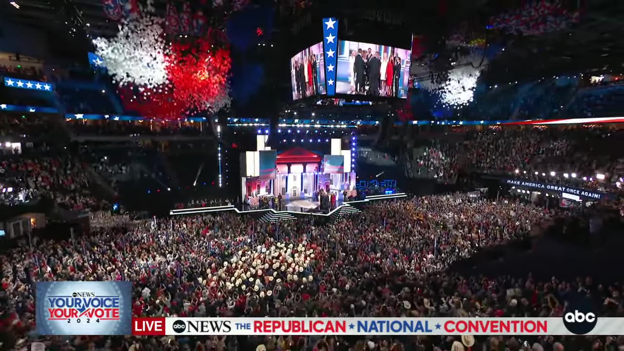 Trump wraps up RNC speech with family on stage