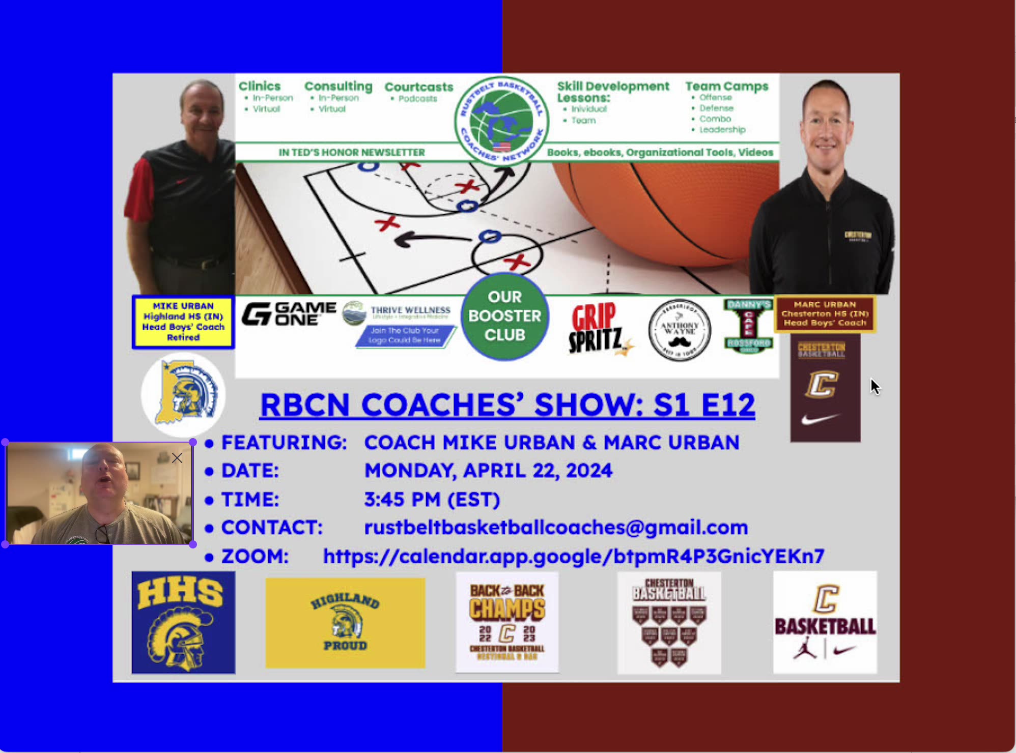 RBCN Coaches' Show S1 E12: Coach Mike Urban & Coach Marc Urban