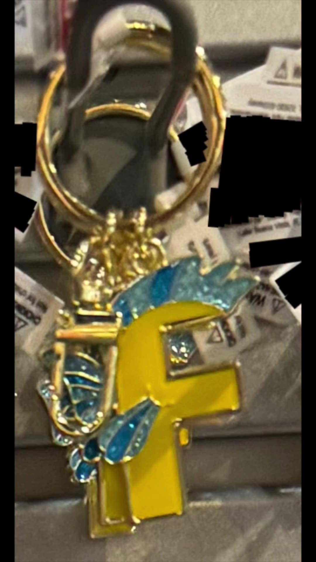Disney Parks Flounder from The Little Mermaid Letter F Keychain #shorts