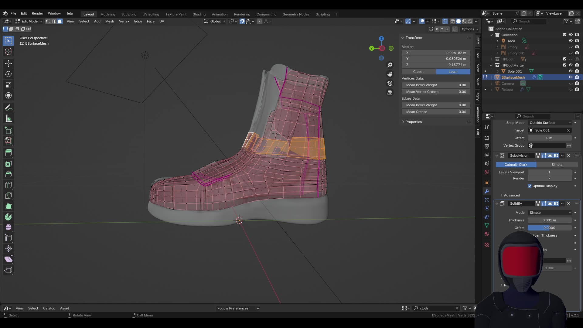 Art: Blender(Boot Retopology)