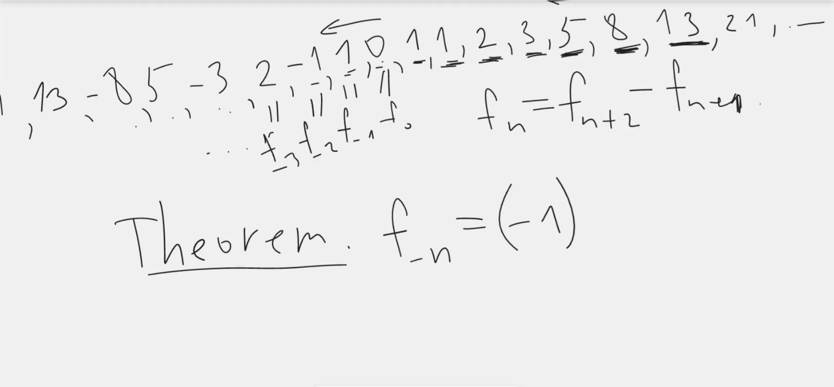 Extending the Fibonacci numbers to negative indices