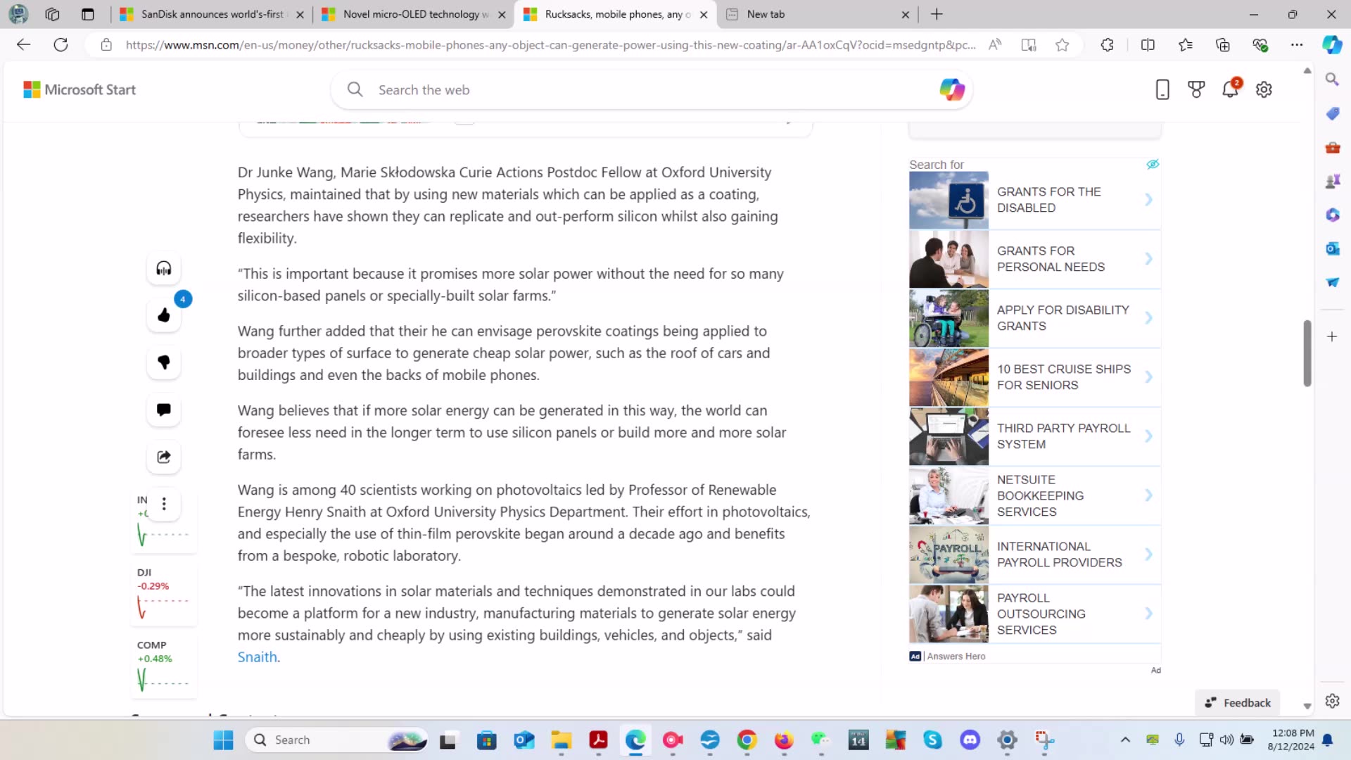 World's first 8TB SD cards, Micro-OLED technology,..Generate power ...