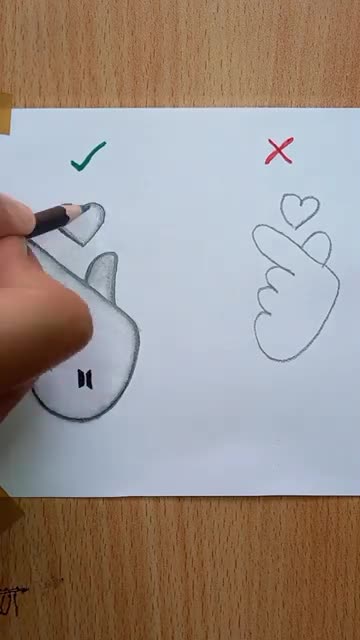 BTS hand heart drawings by Drawingzon!