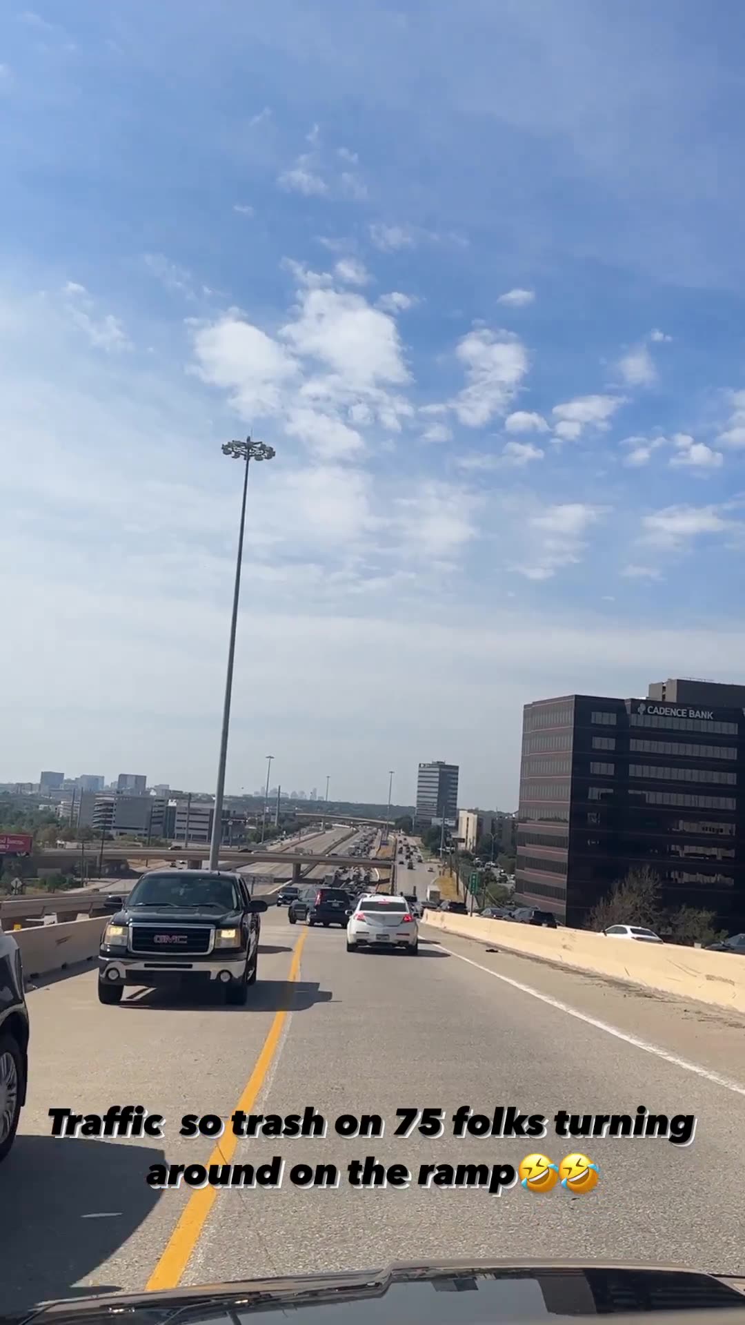 Drivers Turn Around On Congested On-Ramp