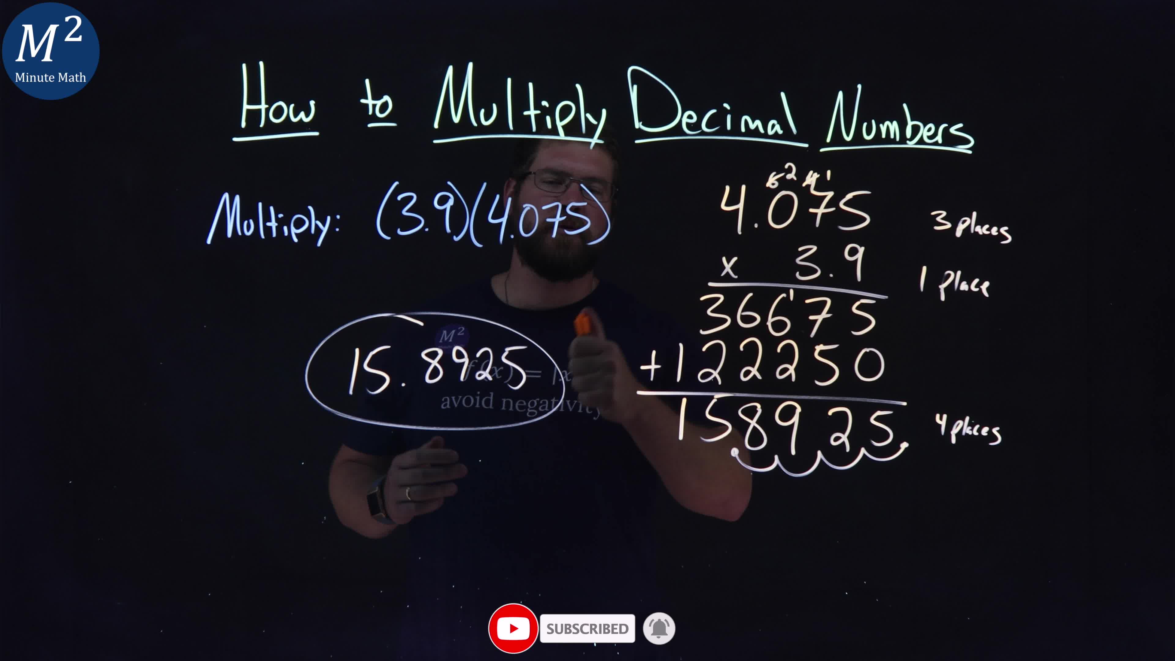 How to Multiply Decimal Numbers | Part 1 of 3 | Multiply: (3.9)(4.075 ...
