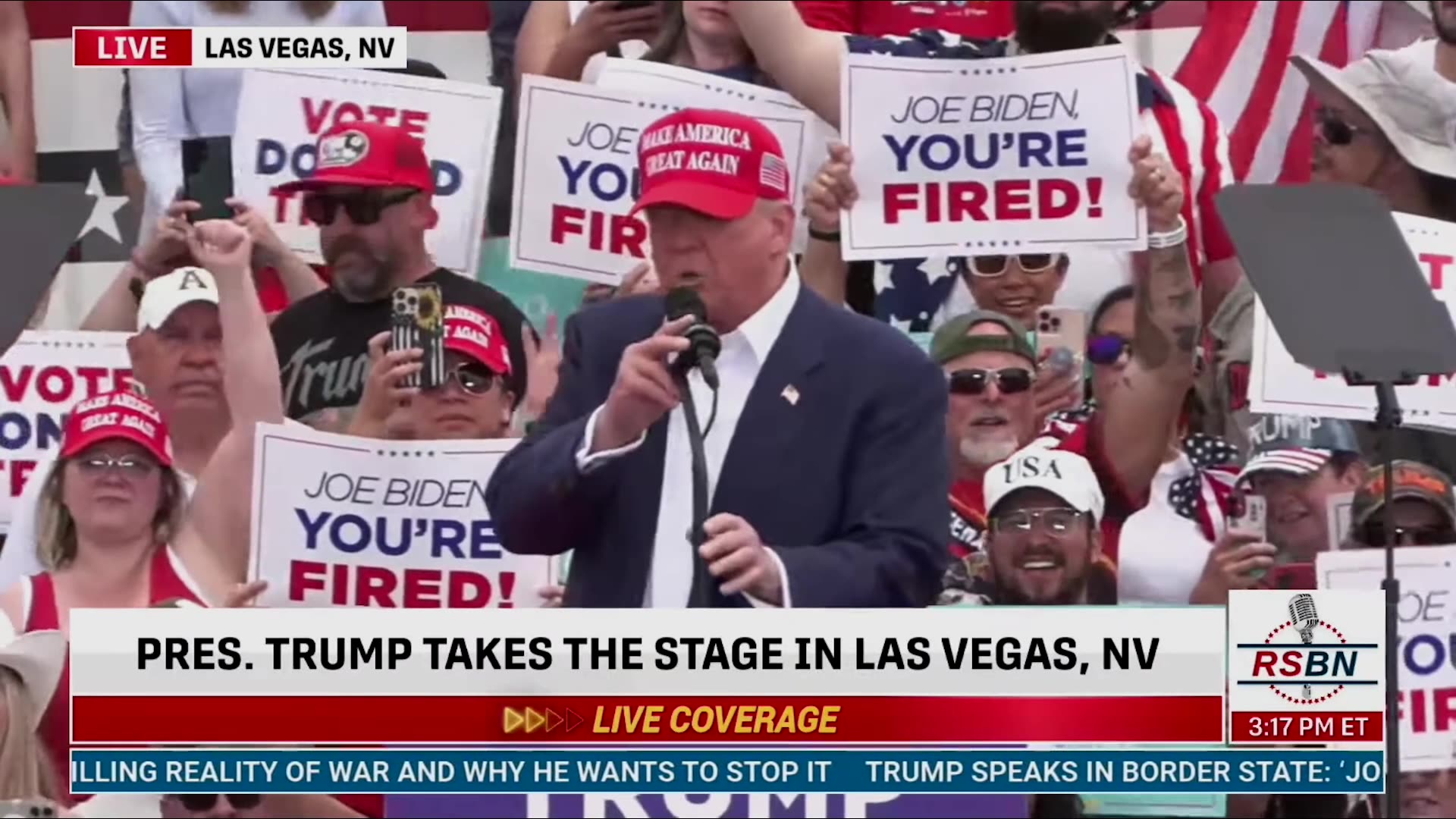 Vegas Trump Rally on RSBN with New Trump Anthem included REMIX