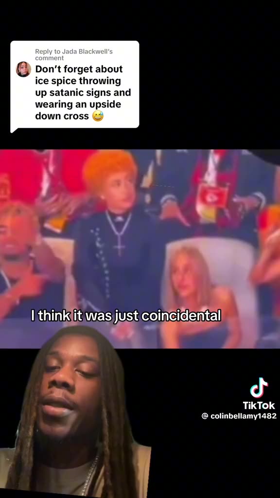 ICE SPICE THROWING UP THE SATANIC SIGNS & WEARING A UPSIDE DOWN CROSS ...