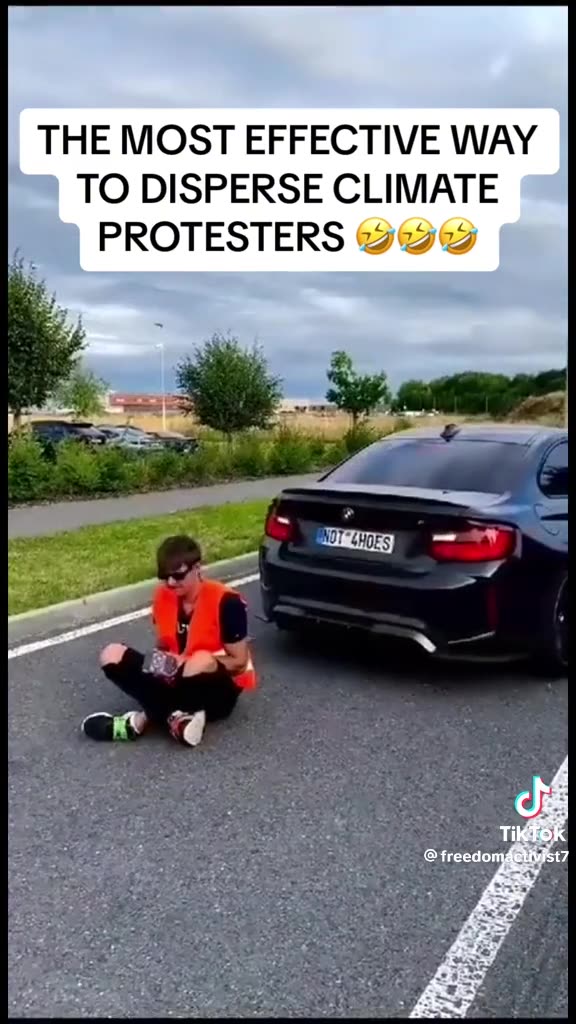 Hilarious video shows guy revving engine on climate activist