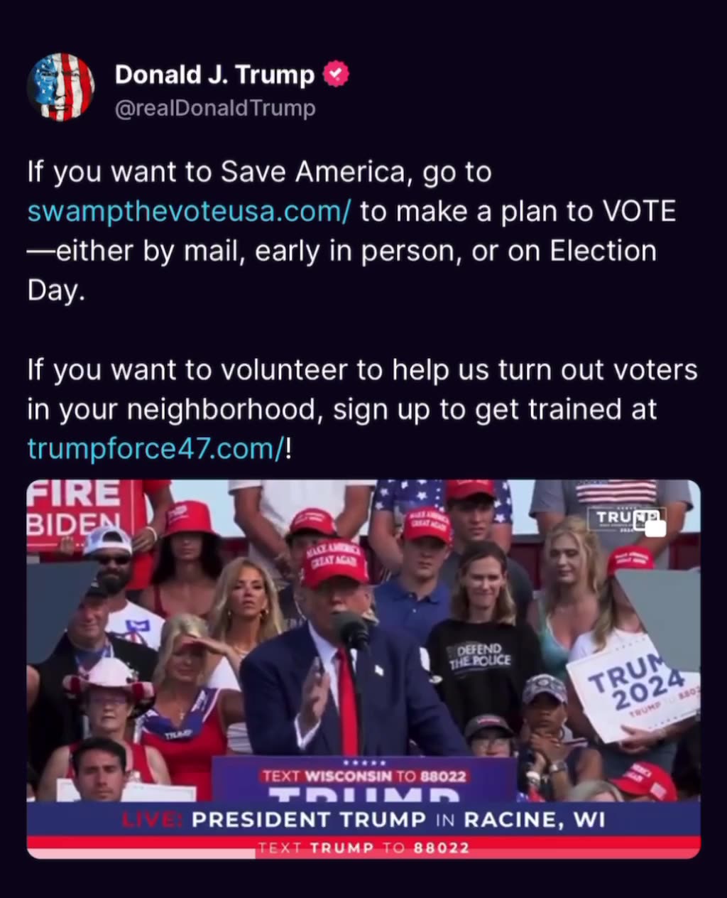 Swamp The Vote USA | 45+ (Check Description)