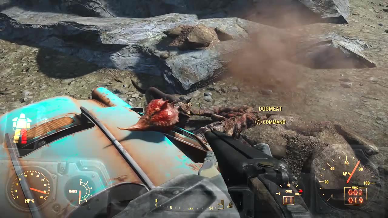 Average fight with a radscorpion in fallout 4 (my first edit in ...