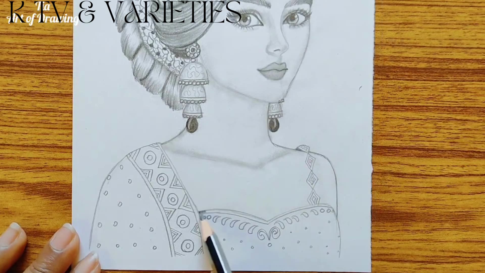 How to draw a traditional picture of a beautiful girl step by step ...