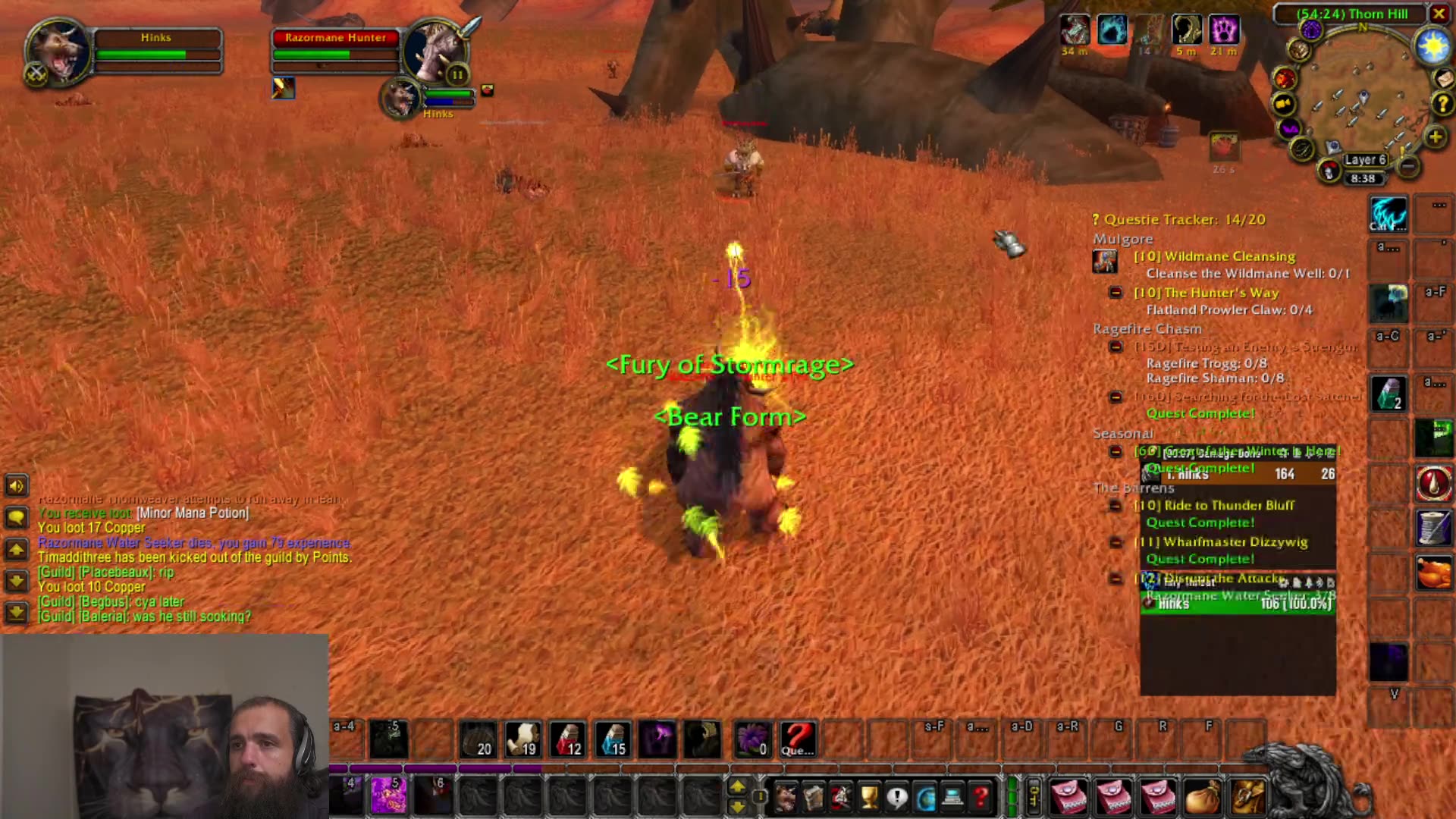 WoW Session 10 part 3 Druid and Ashenvale farming, BFD Shaman/Mage