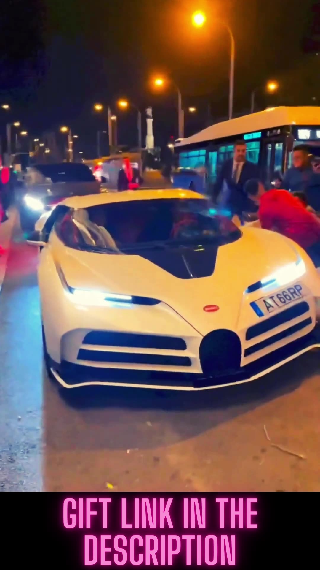 Cristiano Ronaldo drives a Bugatti Centodieci in Madrid 2023