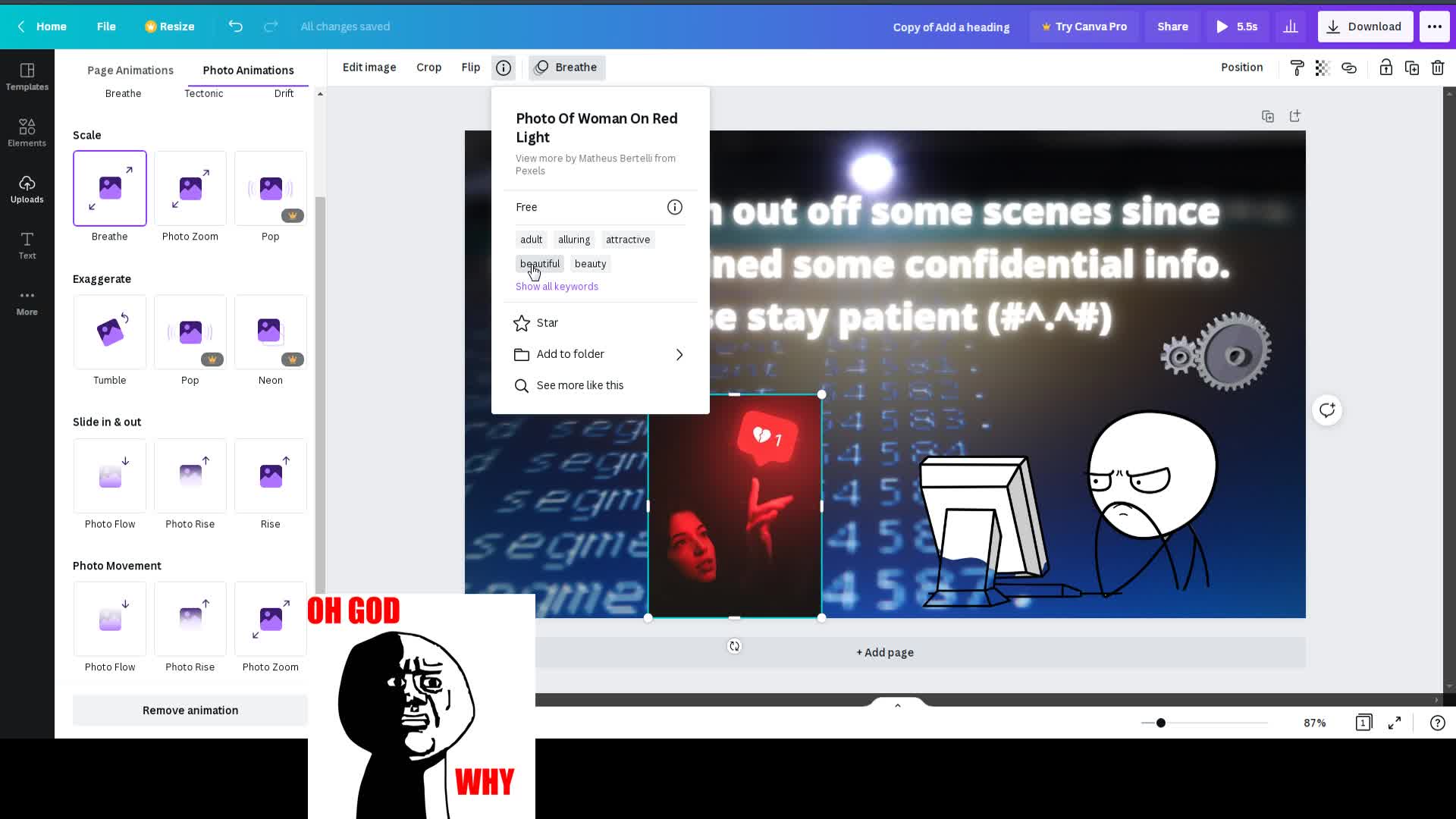 Using Canva to design an animated pause screen for an patreon-exclusive ...