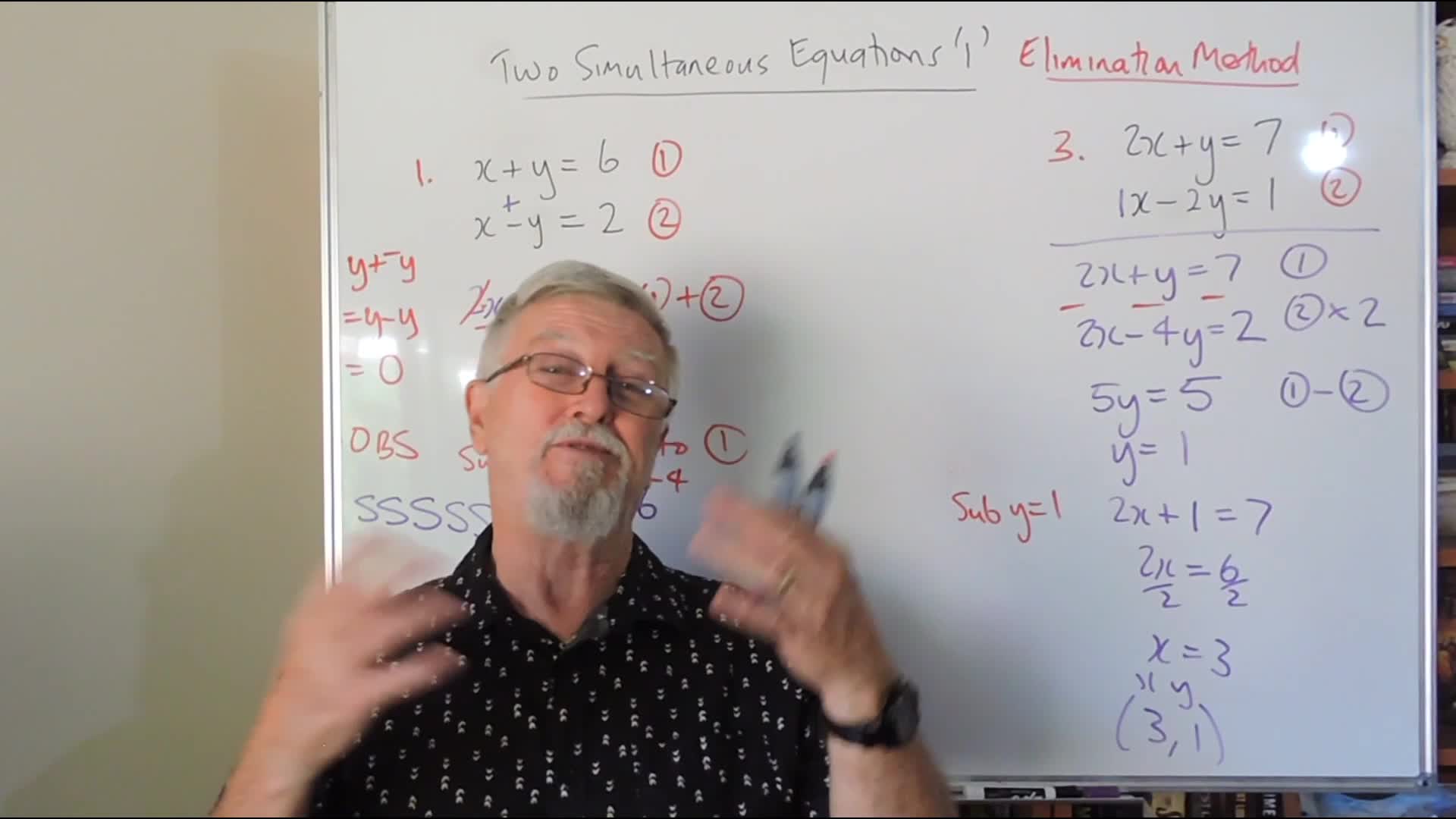 Math 2 Simultaneous Equations 01 Introduction to the Elimination Method ...