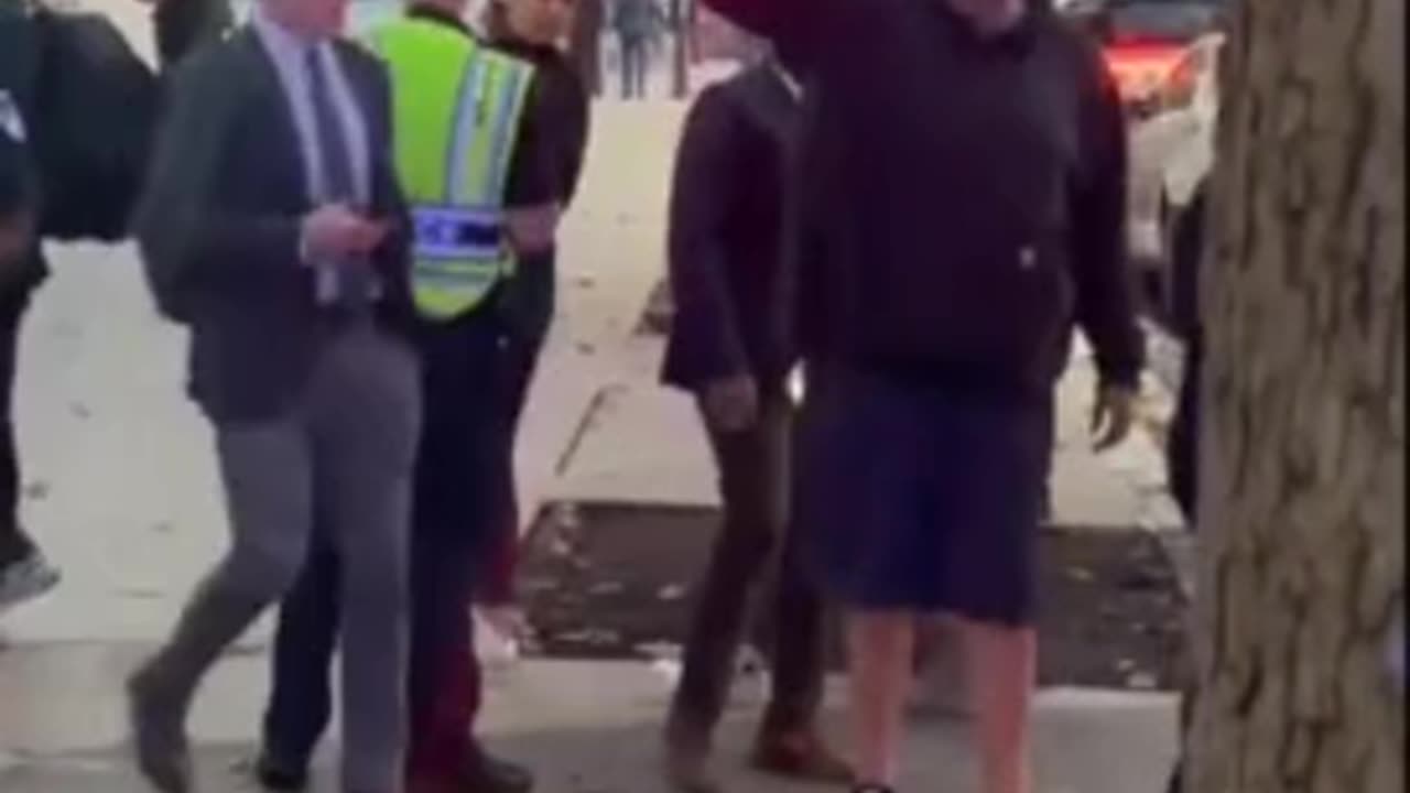 Senator Fetterman Waves Israeli Flag At Pro-Palestine Protestors