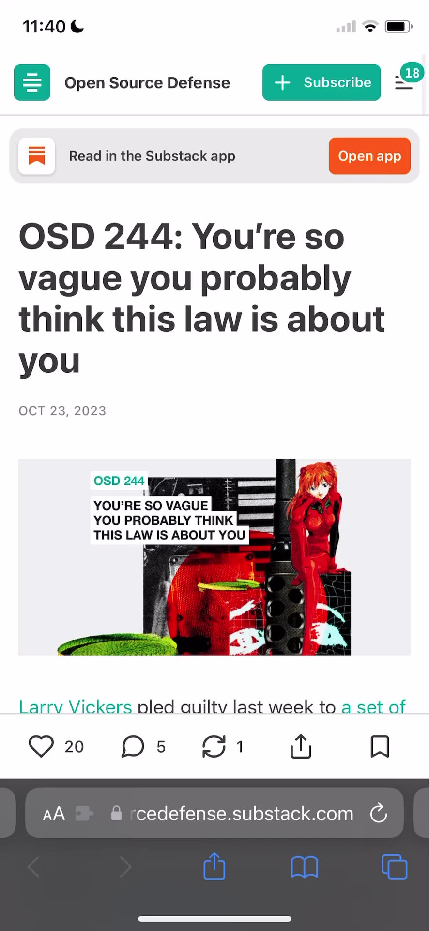 Substack Read | OSD 244: You’re so vague you probably think this law is ...