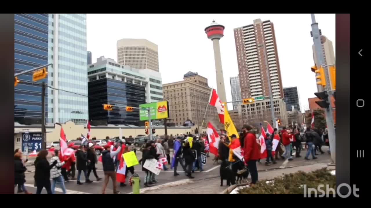 Calgary Freedom Protest In Solidarity With Truckers In Ottawa Feb. 19 ...