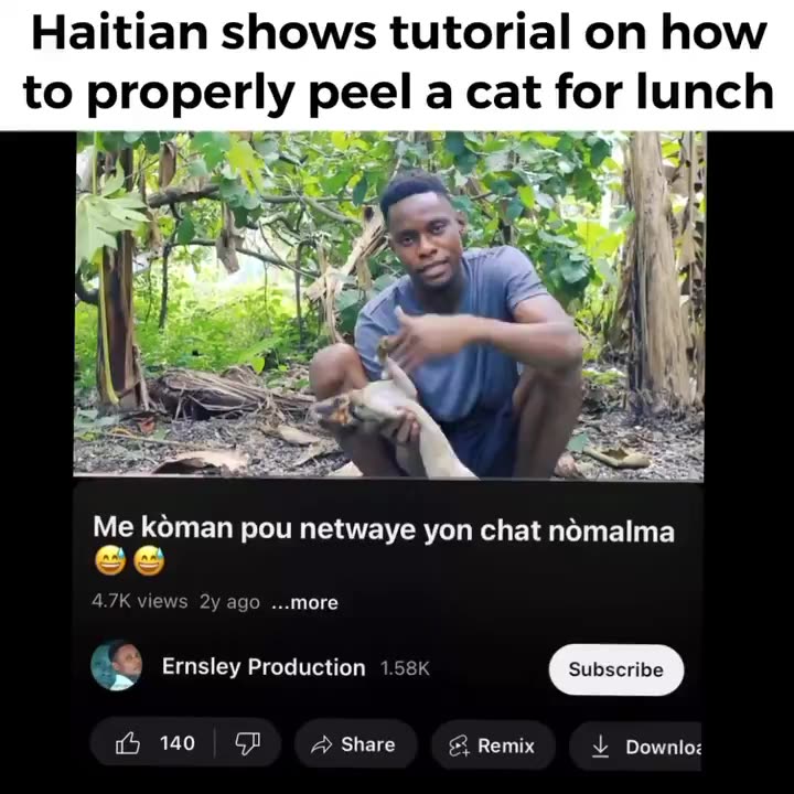 Haitian Explains How To Properly Skin Cat