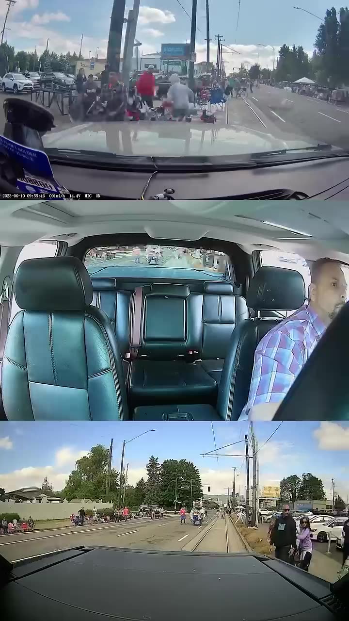 Dashcam video shows Portland man drive through Grand Floral Parade ...