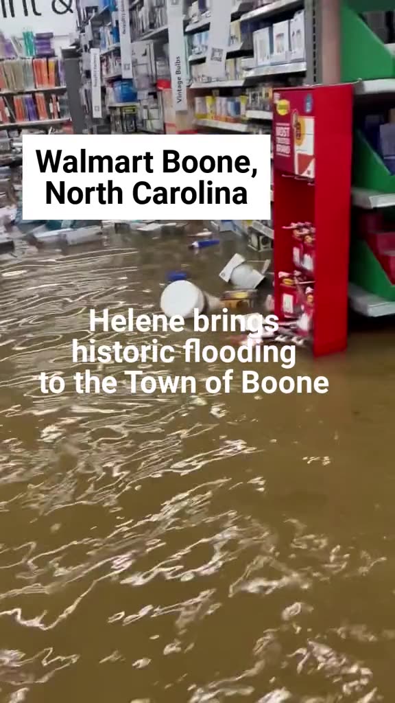 Historic Flooding from Hurricane Helene At Walmart Boone, North Carolina!