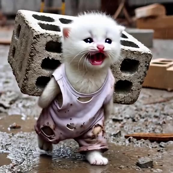 Hard working kitty huhu