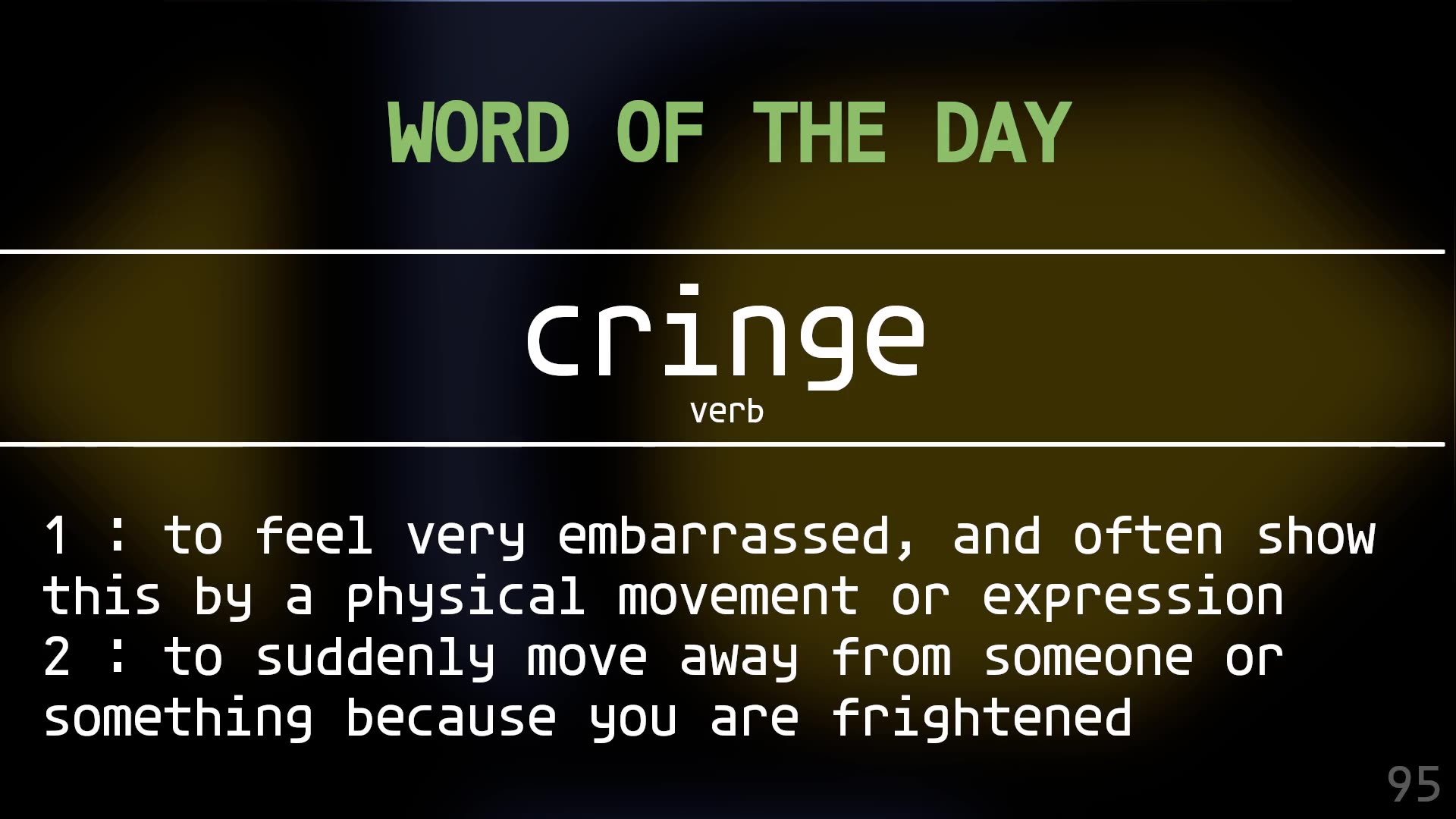Word Of The Day 095 'cringe'