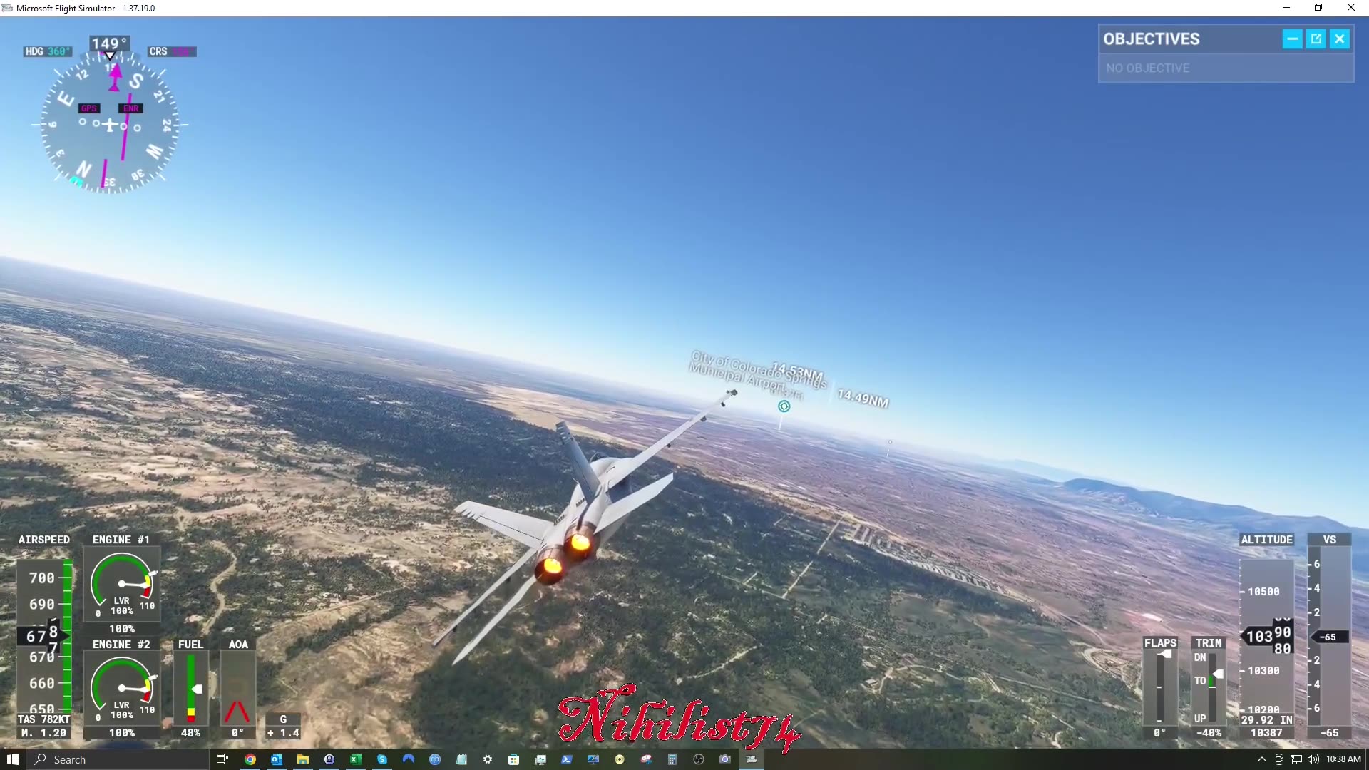 Microsoft Flight Simulator F-18 Take Off, Joyride, and Landing