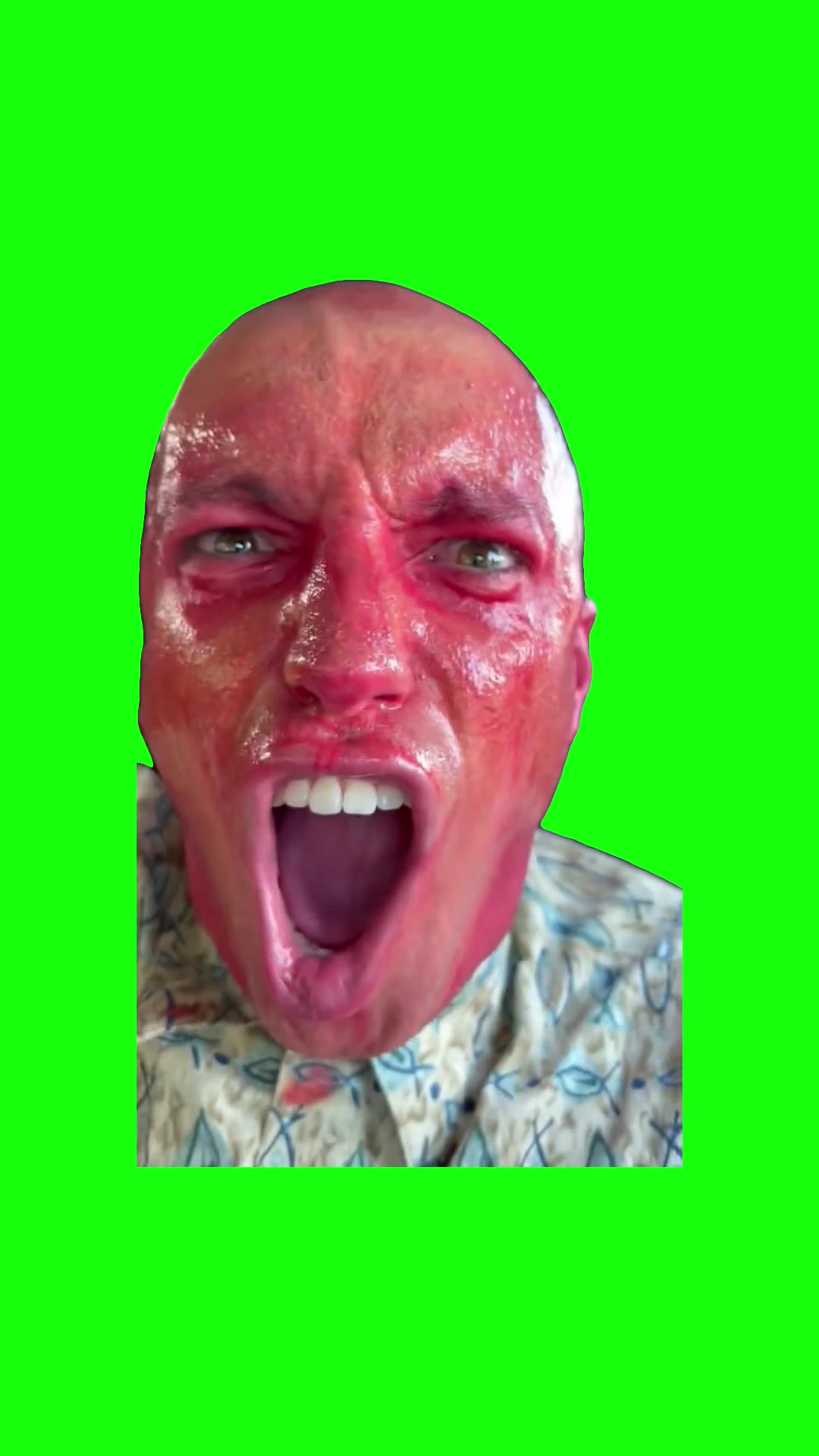 Red Screaming Man In A Car | Green Screen