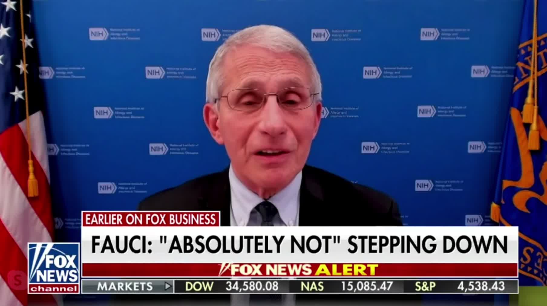 Fauci is asked about stepping down: "I'm not running a popularity ...
