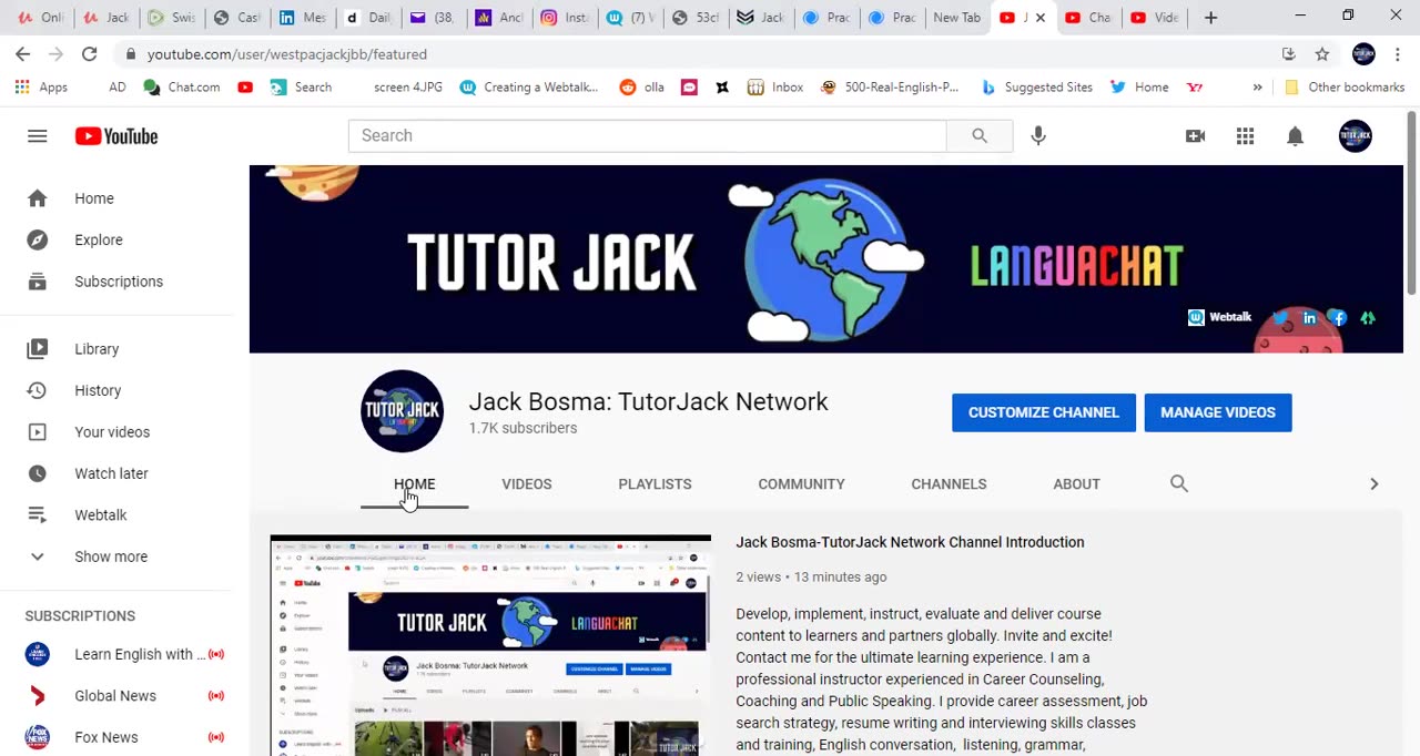 The Jack Bosma-TutorJack Network YouTube Channel Introduction