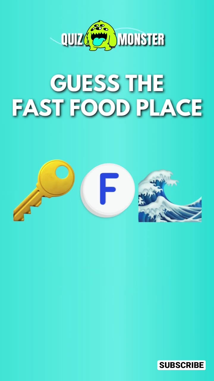 Guess The Fast Food Place By Emoji 🍔🍟