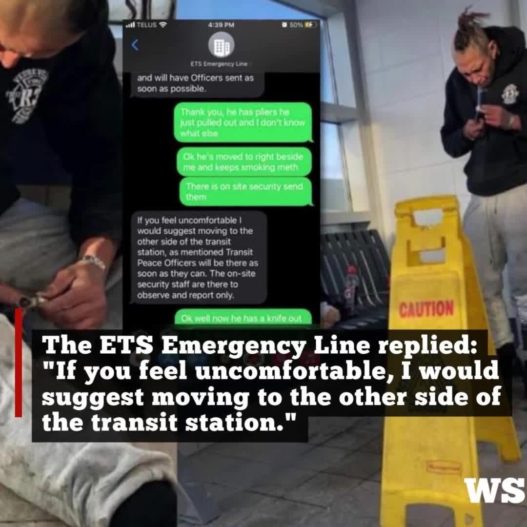 ETS advises resident 'move to other side of station' to avoid meth heads