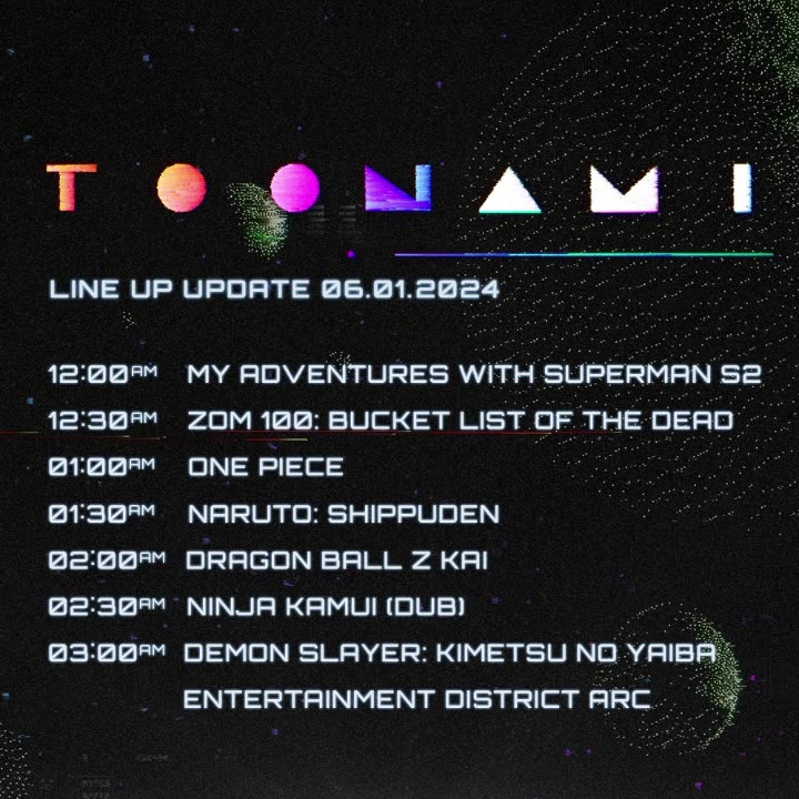 OLD!!! Toonami Schedule for Early June 2024