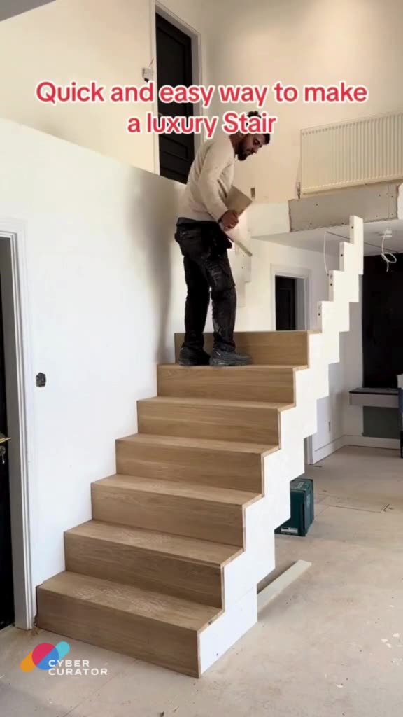 Watch: Quick Guide to Making a Luxury Staircase! 🛠️