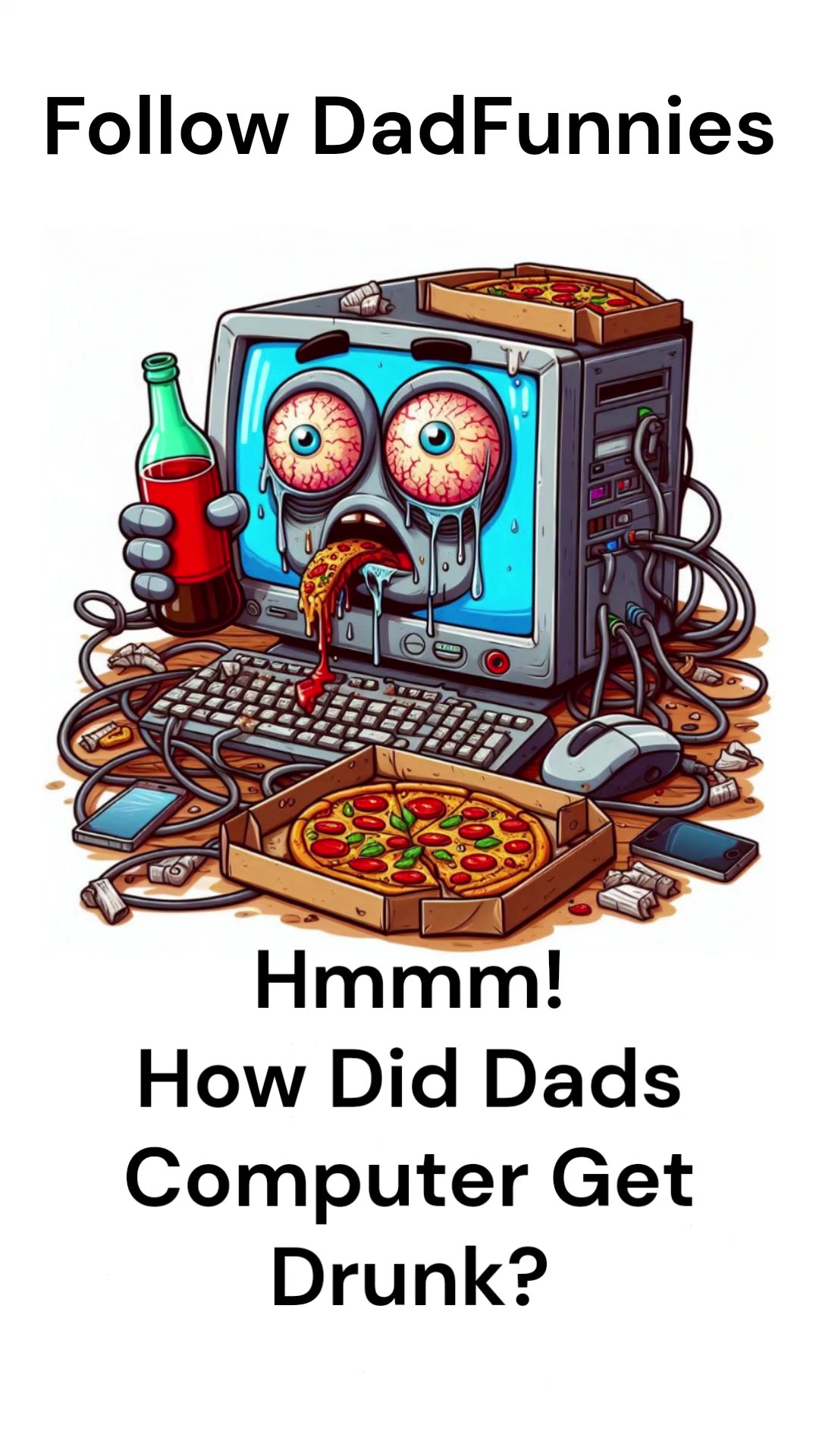 Why Did Dad's Computer Hit the Bottle? 🍻🤣 #DadJokes @DadFunnies