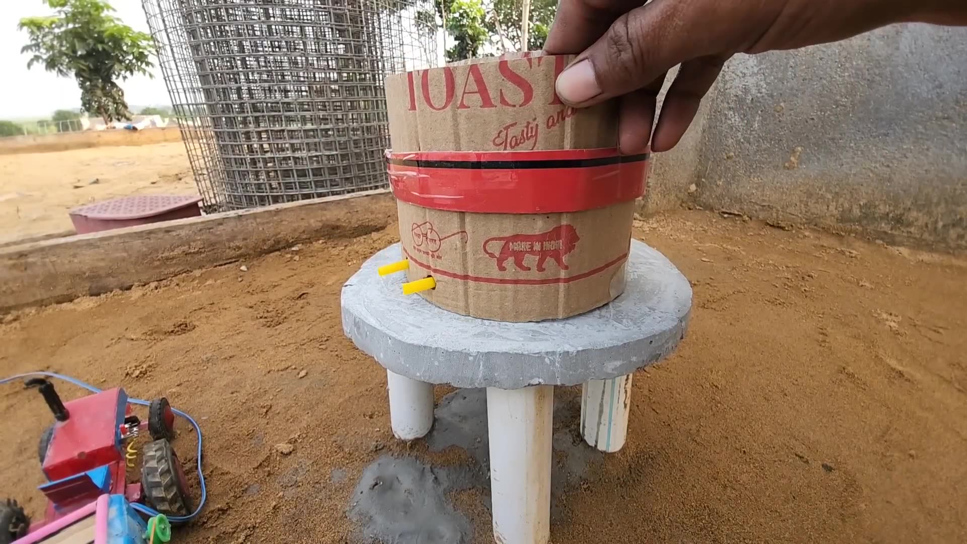 Diy tractor mini water tank construction | Science project | cement ...