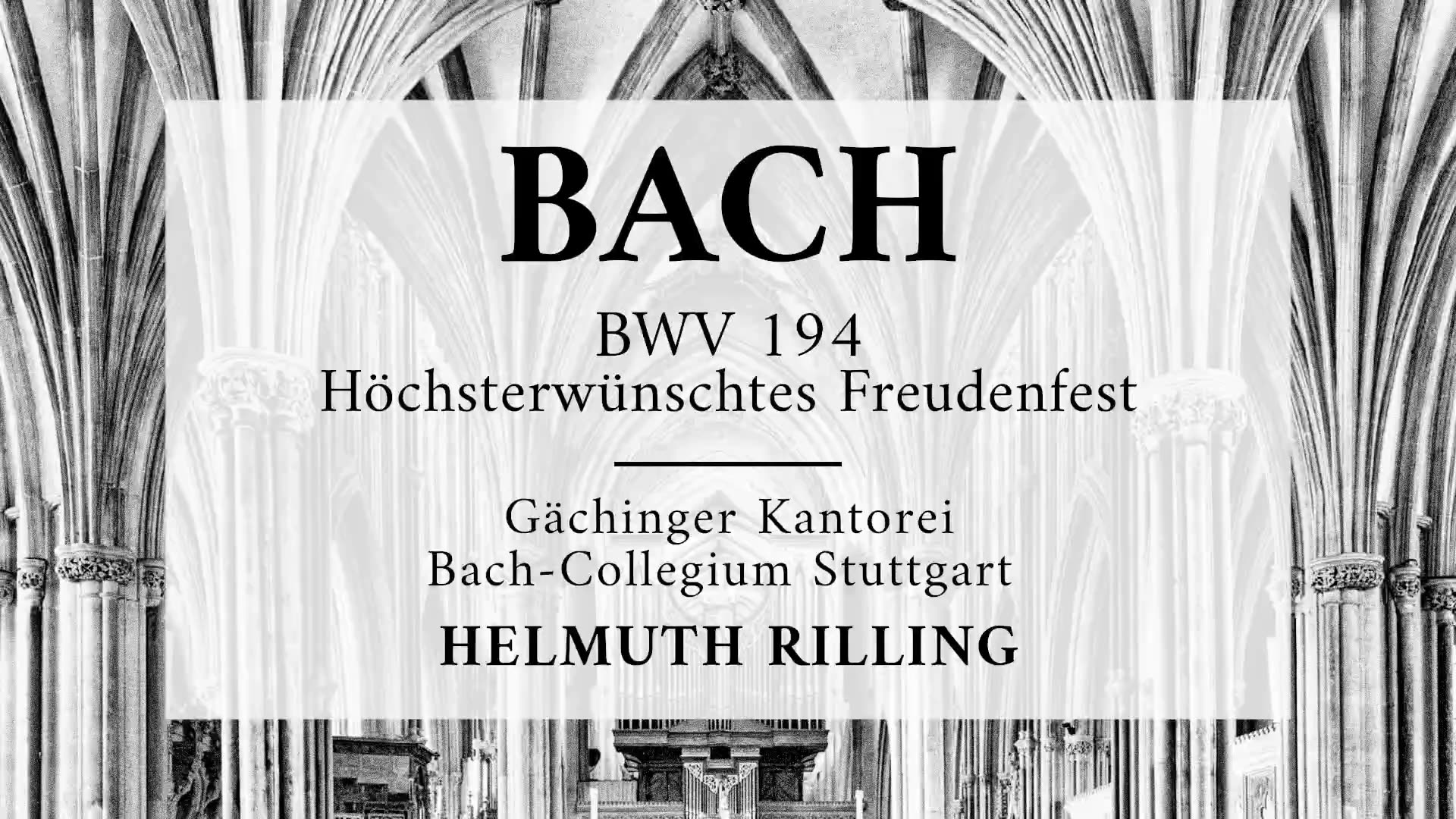 Cantata BWV 194, Höchsterwünschtes Freudenfest - Johann Sebastian Bach ...