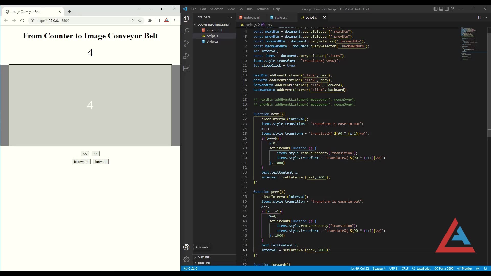From Counter to Image Conveyor Belt / part04 / in HTML CSS and JavaScript