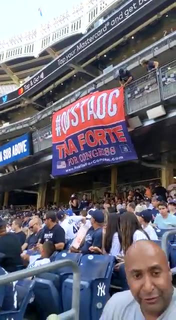 Fans Display 'Oust AOC' Banner At Yankee Stadium