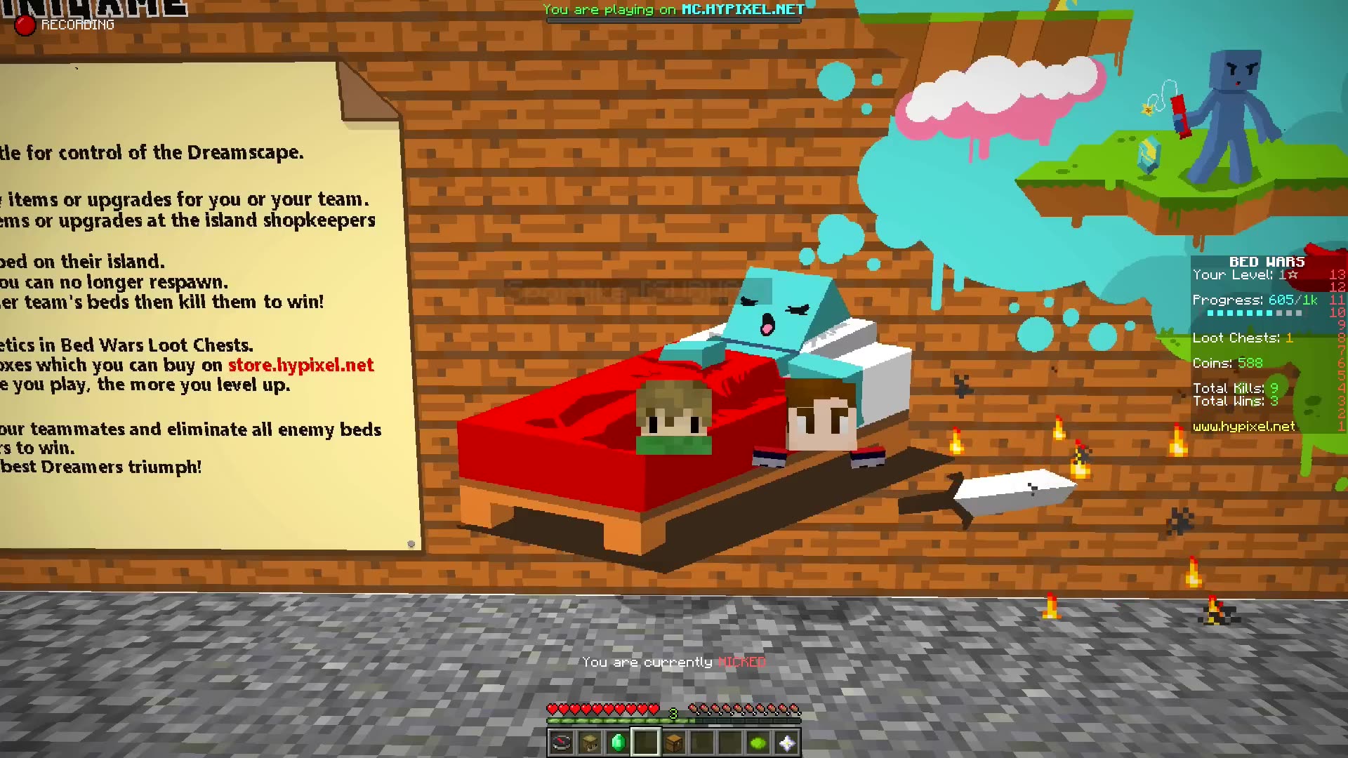 Building an INVINCIBLE FORT in BED WARS