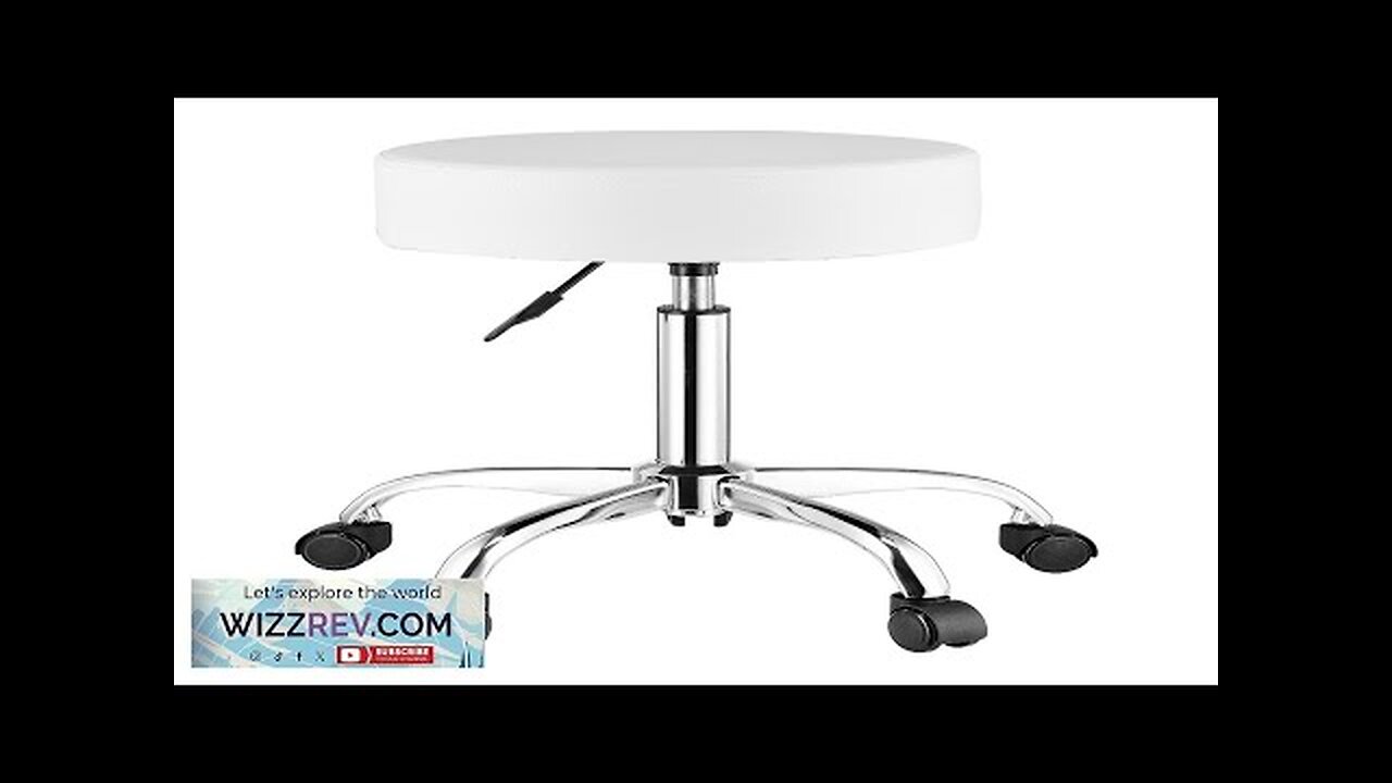 Round Rolling Stool Swivel Work Stool with Wheels Height Adjustable ...