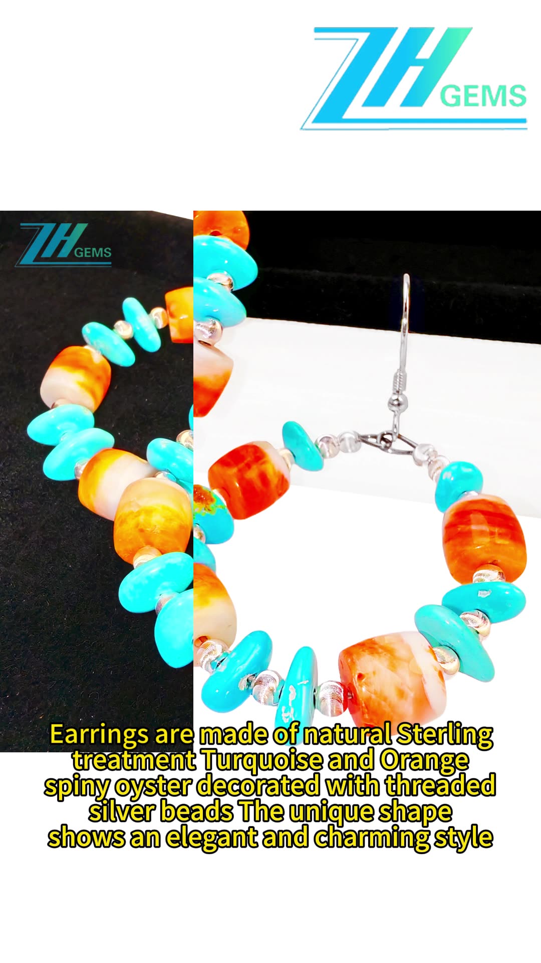 GN-20250307-03 Earrings are made of natural Sterling treatment Turquoise