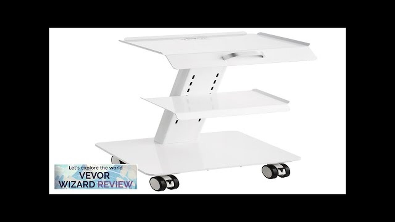 VEVOR Lab Trolley 3-Layer Rolling Lab Cart Metal Mobile Trolley with ...