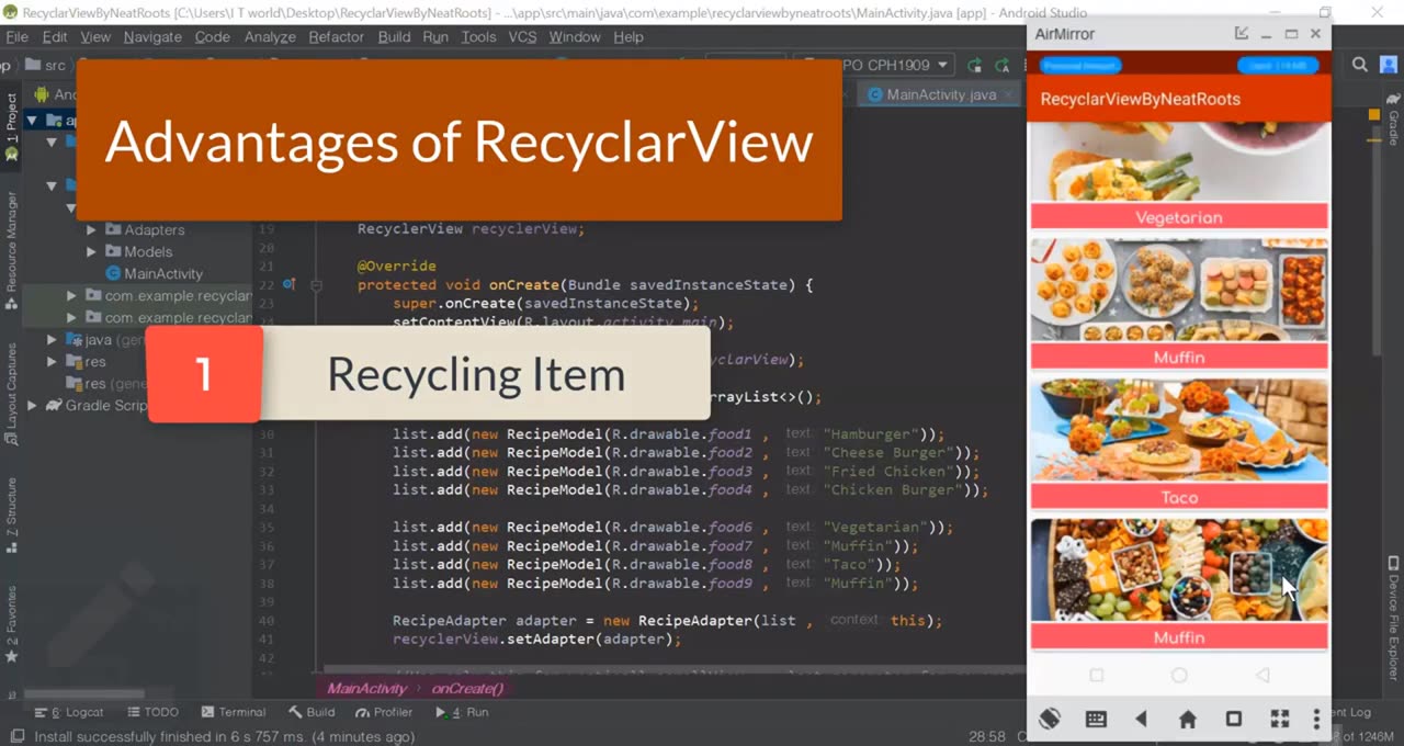 28 Advantages of RecyclerView - RecyclerView in Android