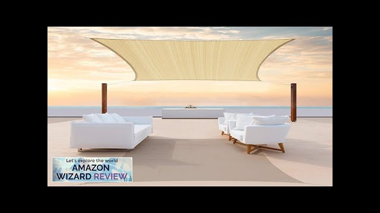 Colourtree 8' x 16' Beige Sun Shade Sail Rectangle Canopy Fabric Cloth ...