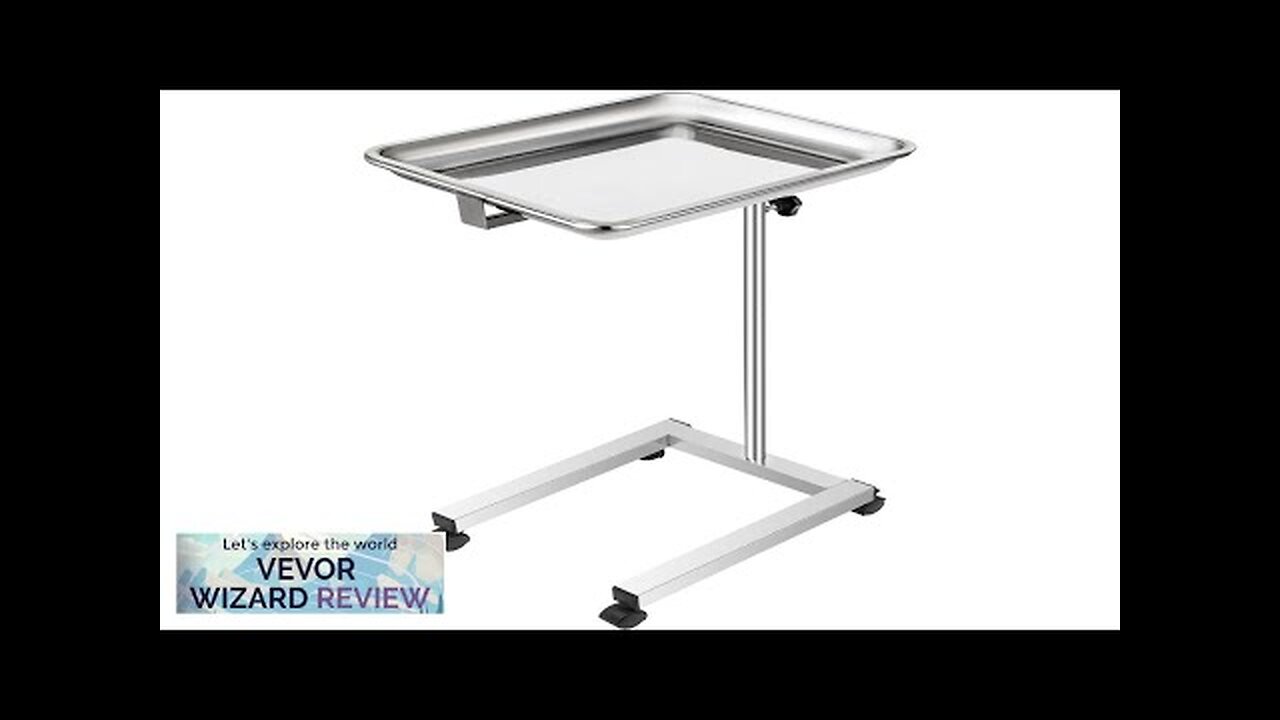 VEVOR Lab Cart Stainless Steel Mayo Tray Stand 18x14 Inch Trolley Mayo ...