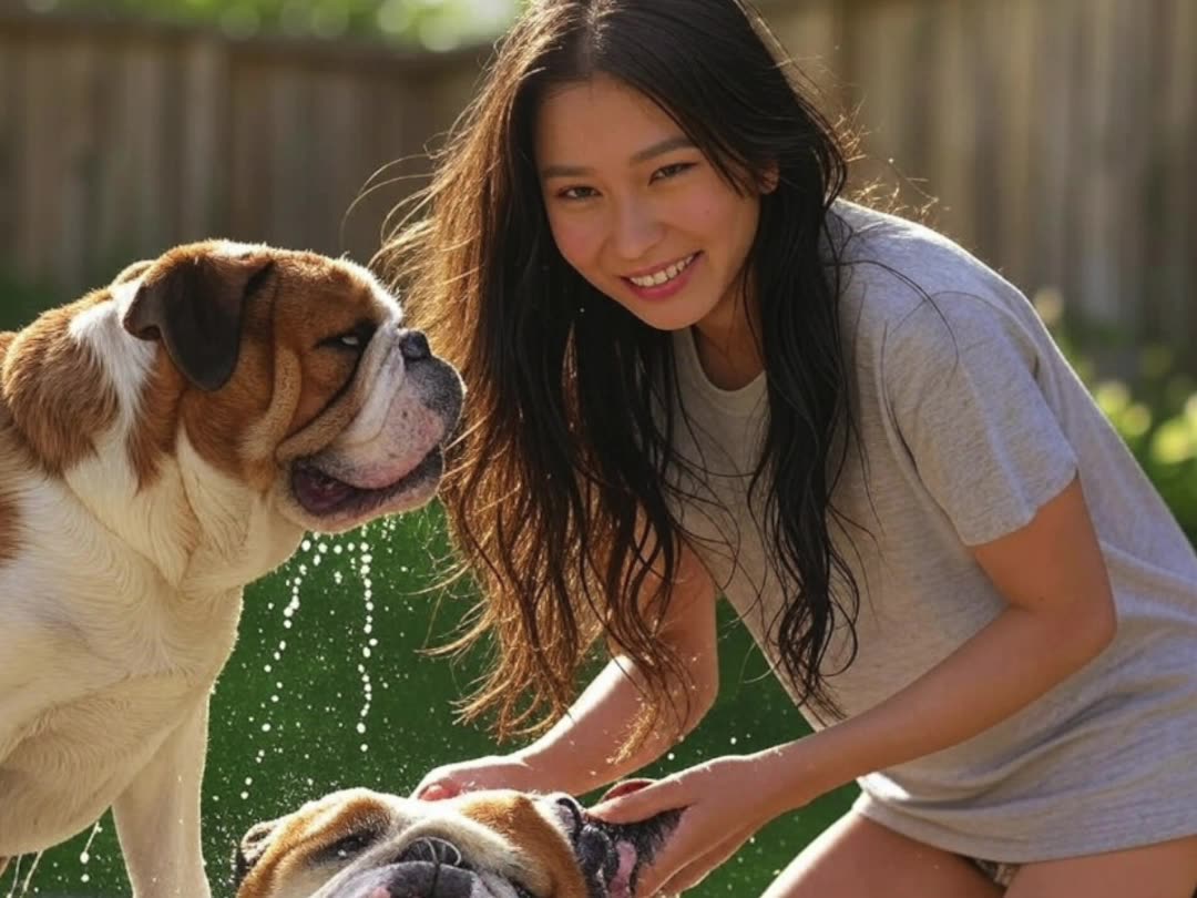 Models Washing Dogs