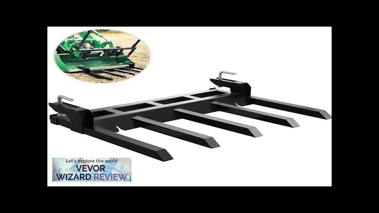 VEVOR Debris Forks for 48" Bucket Clamp-on Forks for Tractor 2500LBS ...
