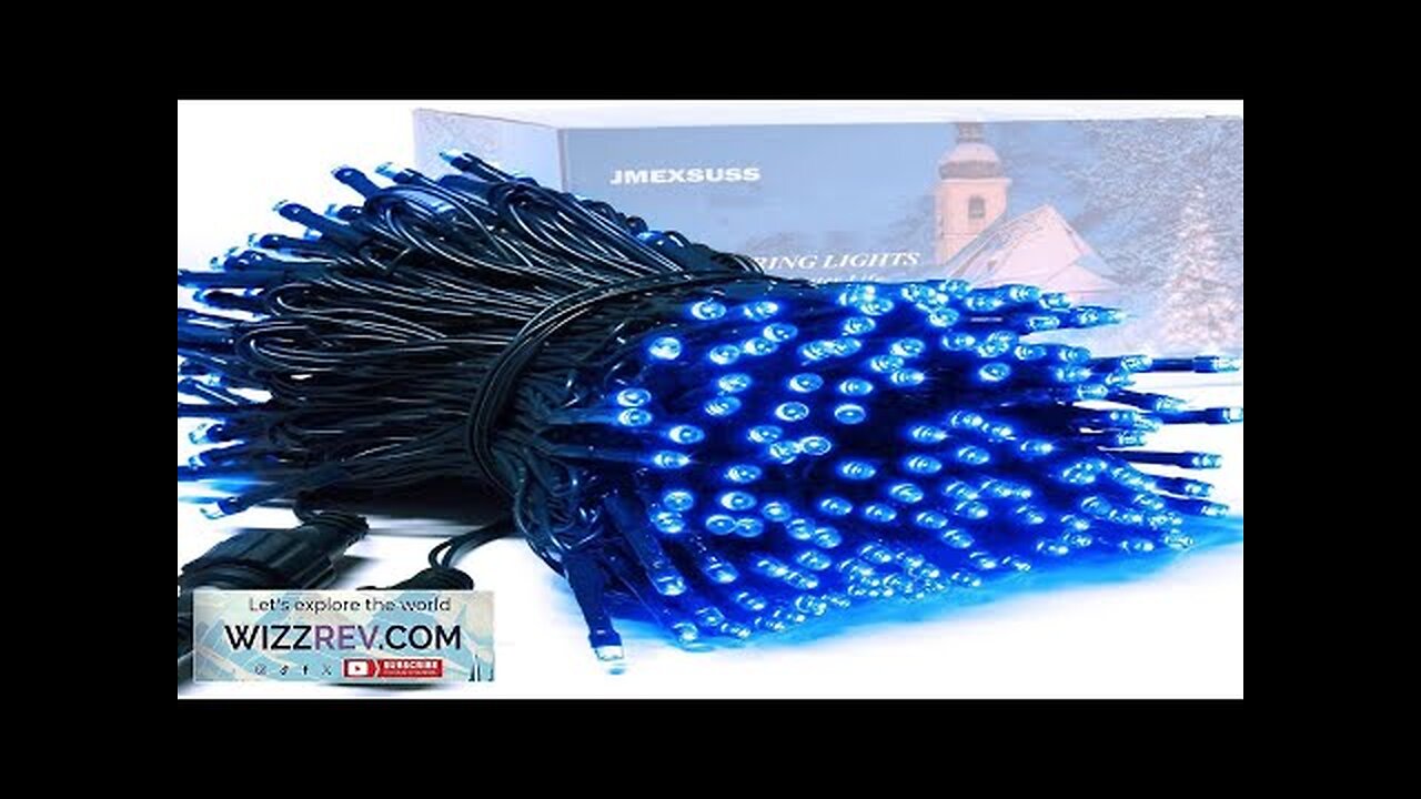 JMEXSUSS 200 LED Blue Christmas Lights Outdoor Expandable 66ft ...